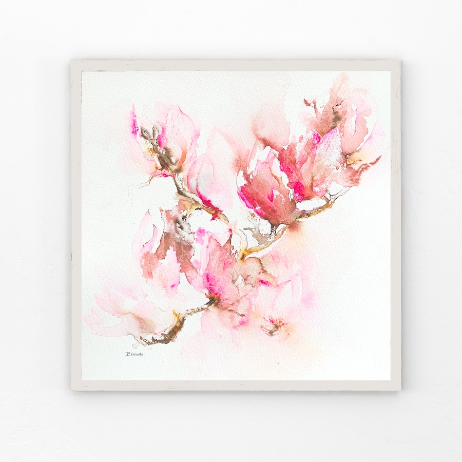 Magnolias – original abstract flowers • Zuzana Edwards ART