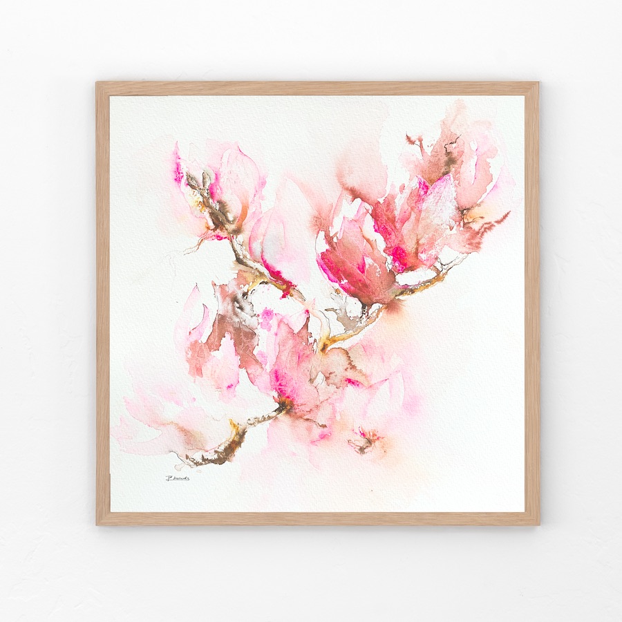 Magnolias – original abstract flowers • Zuzana Edwards ART